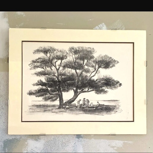 Art | Original Signed Drawing Charlene Warren Outdoor Scene 2x15 Pencil ...